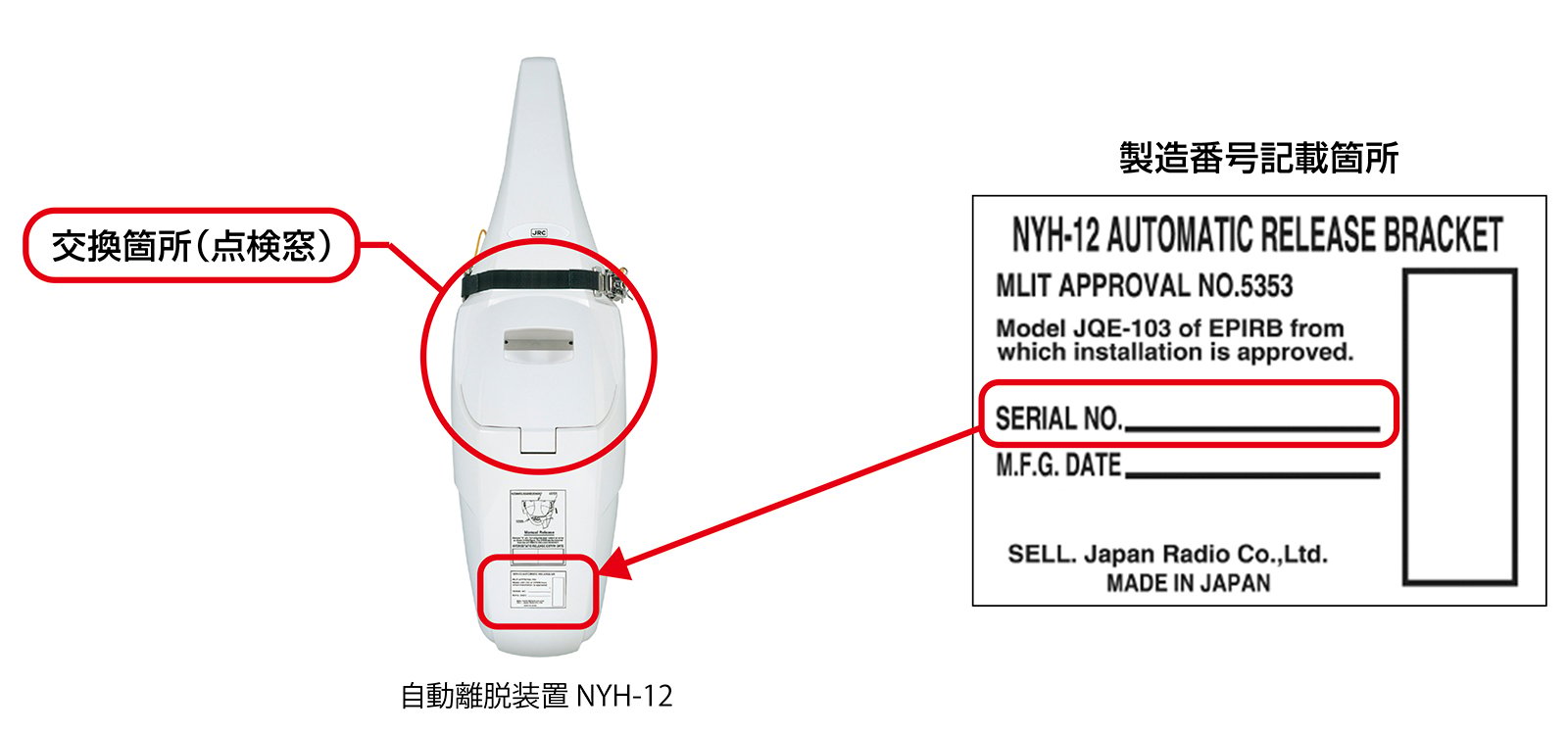 重要なお知らせ：衛星EPIRB JQE-103の点検窓交換について｜JRC 日本無線株式会社